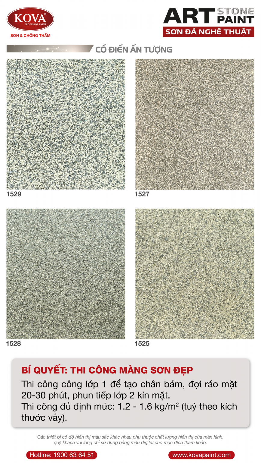 Bảng Màu Sơn Gỉa Đá Kova Art Stone Paint Mới Nhất